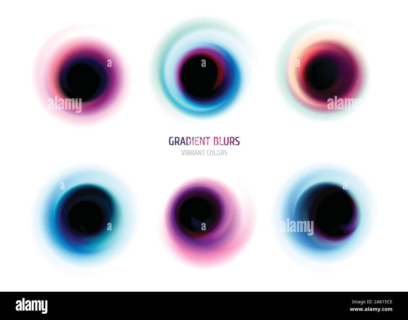 Set of trendy gradient blurs. Vivid liquid gradient shapes, chromatic ...