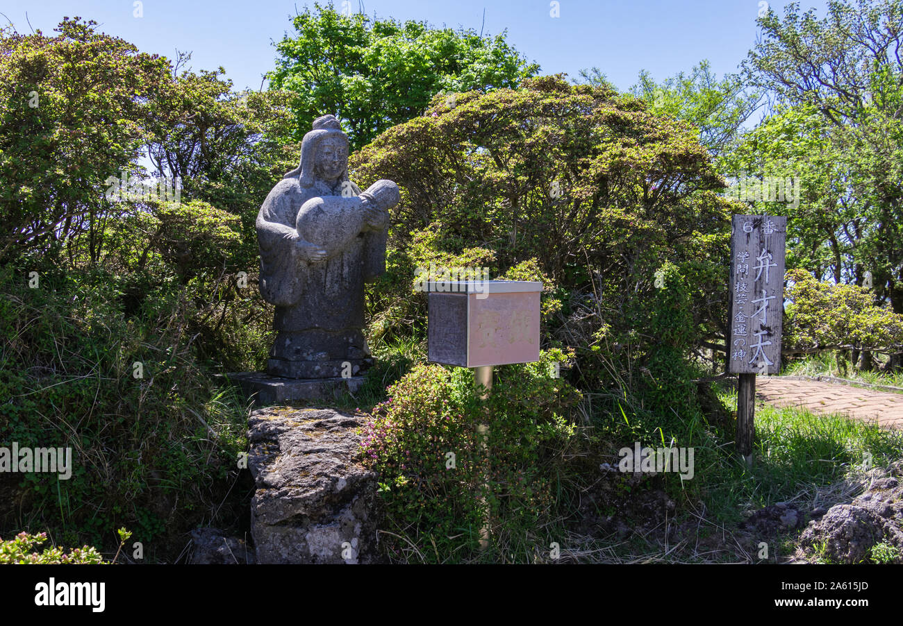 Buddha Statue Number 6 with explanation sign of the Buddha Path on the ...