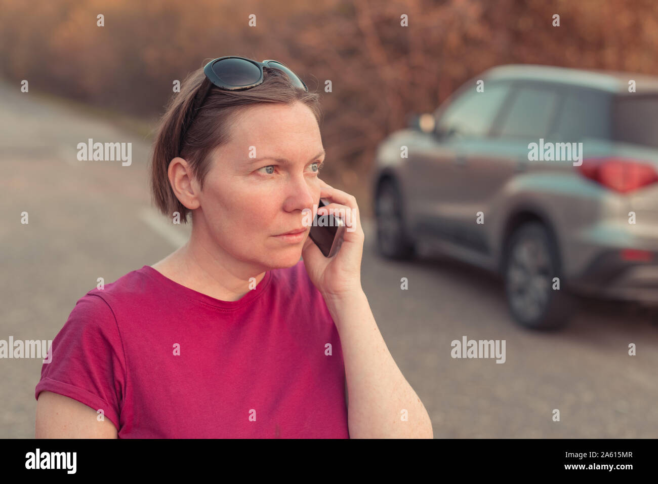 Car driving through countryside hi-res stock photography and images - Alamy
