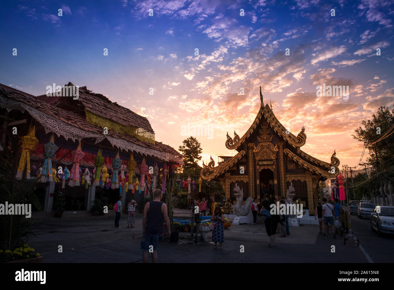Typical temple in northern Thailand, Chiang Mai Stock Photo - Alamy