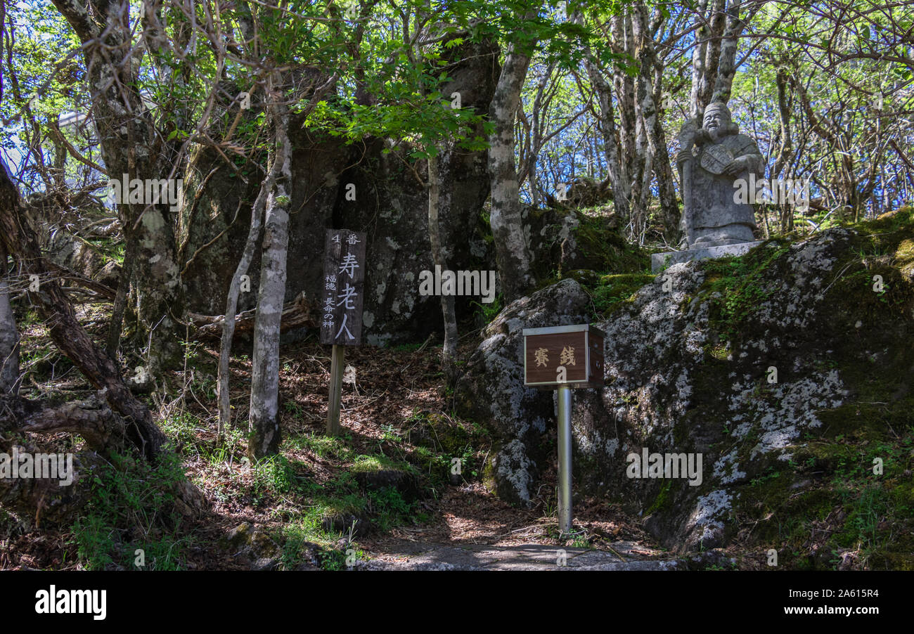 Buddha Statue Number 4 with explanation sign of the Buddha Path on the ...