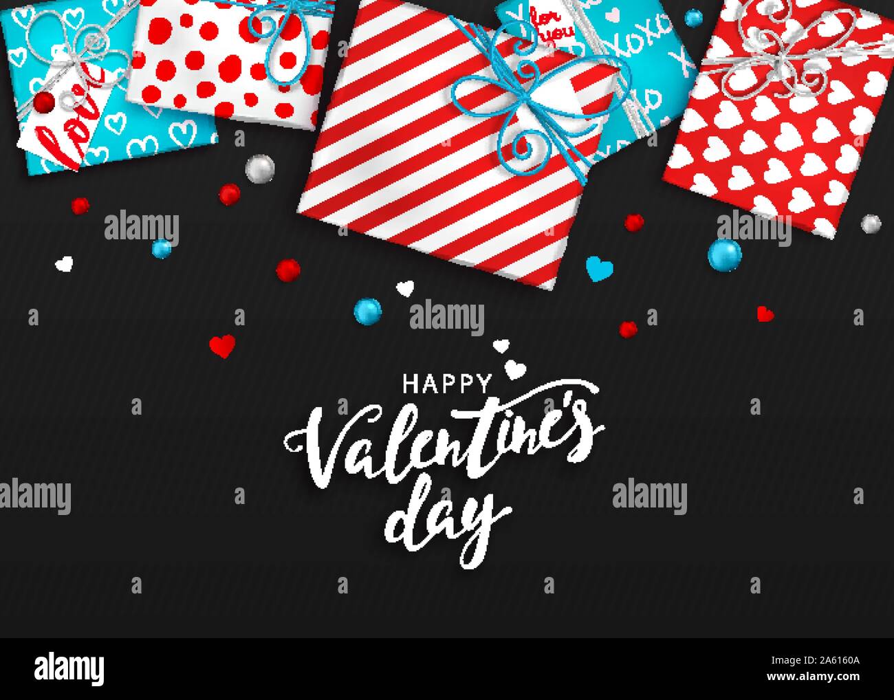 Gift craft box blue Stock Vector Images - Alamy