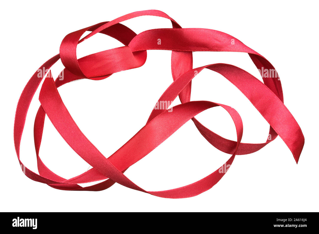 red ribbon on white background Stock Photo - Alamy