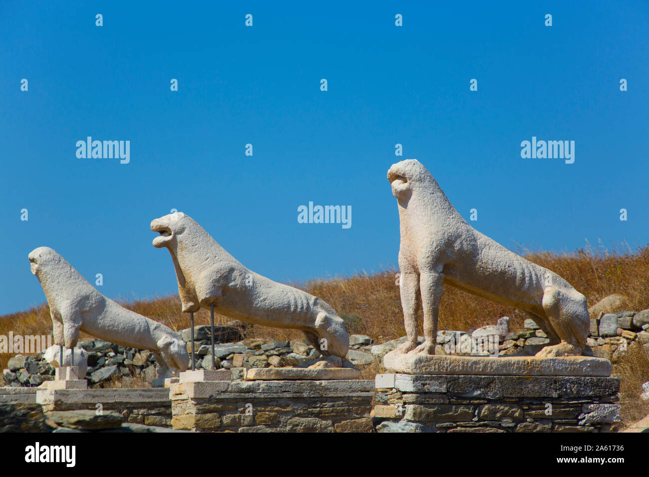 Delos island and lions hi-res stock photography and images - Alamy