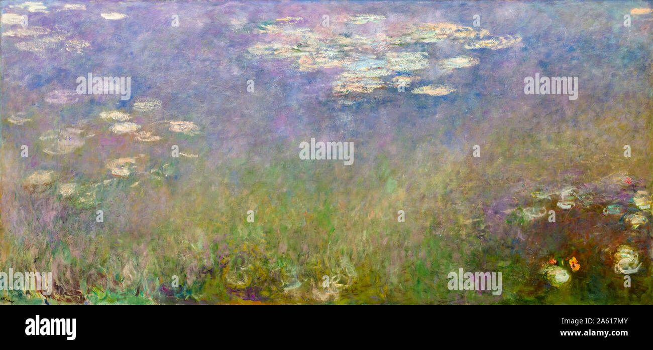 Claude Monet, Water Lilies, (Agapanthus), painting, 1915-1926 Stock ...