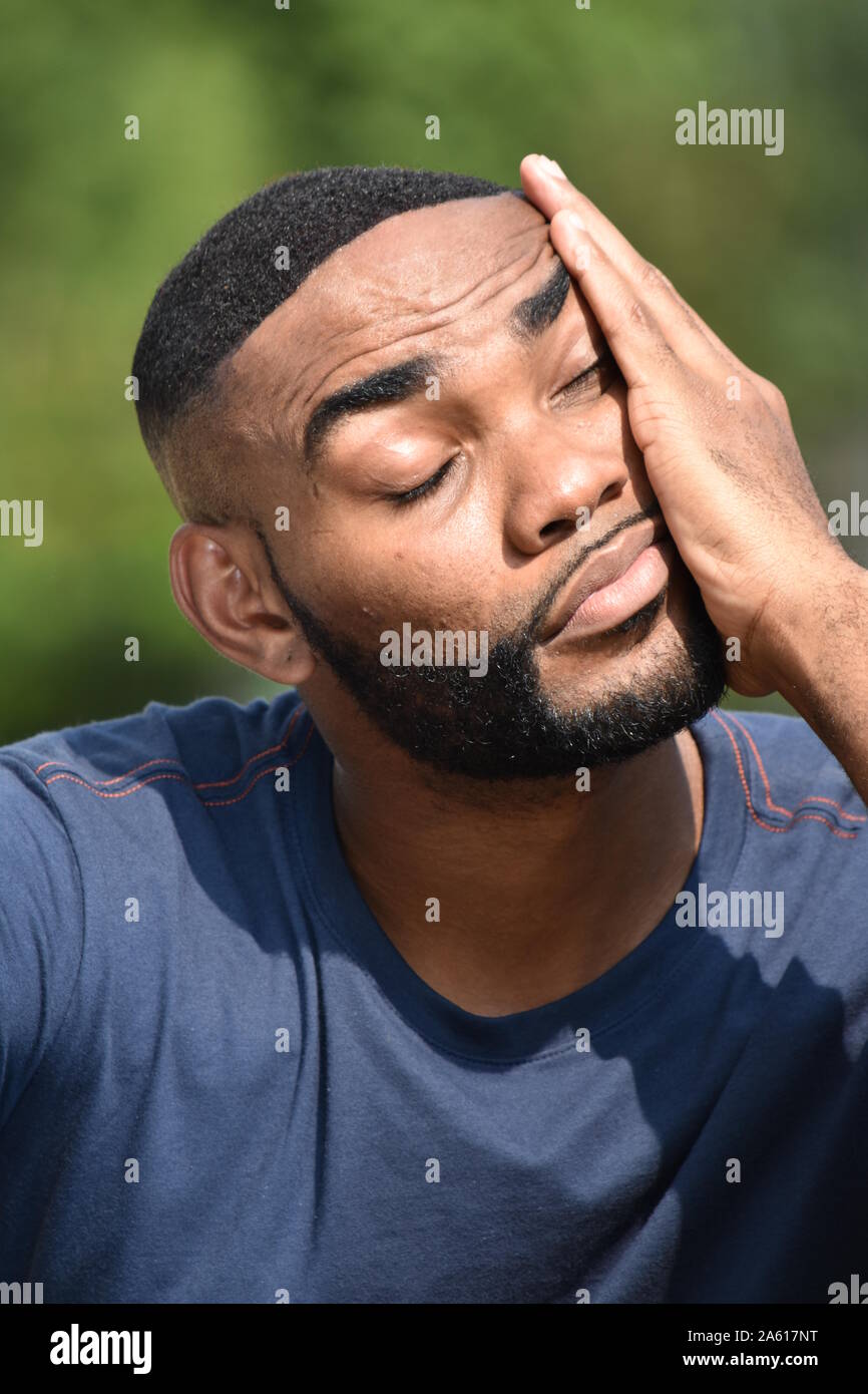 Tired African Person Stock Photo - Alamy