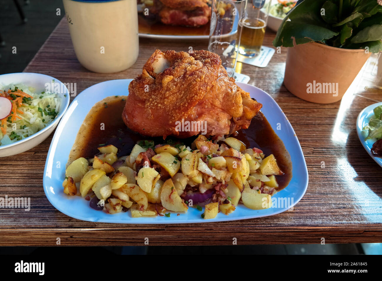 Pig knuckle food. Fried food germany Stock Photo - Alamy
