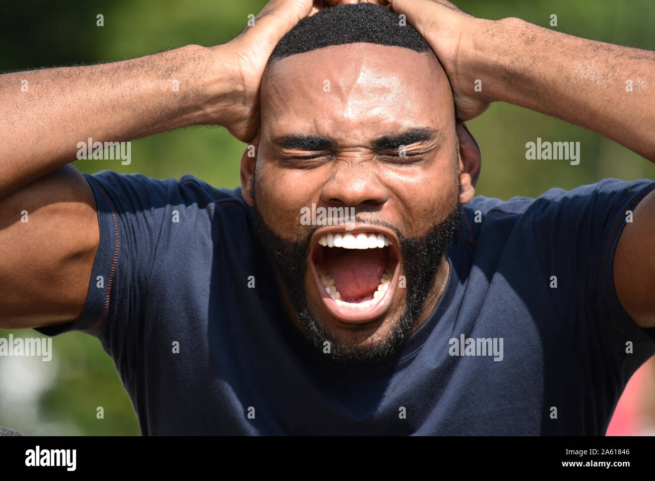 Stressed Adult Male Stock Photo - Alamy