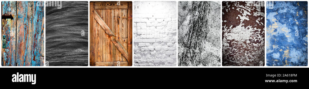 collage of different textural backgrounds Stock Photo - Alamy