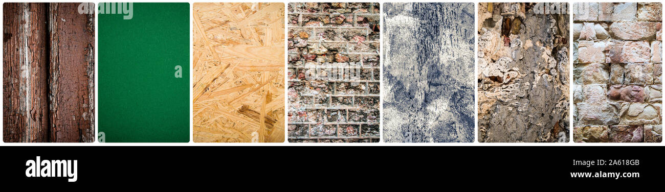 collage of different textural backgrounds Stock Photo - Alamy