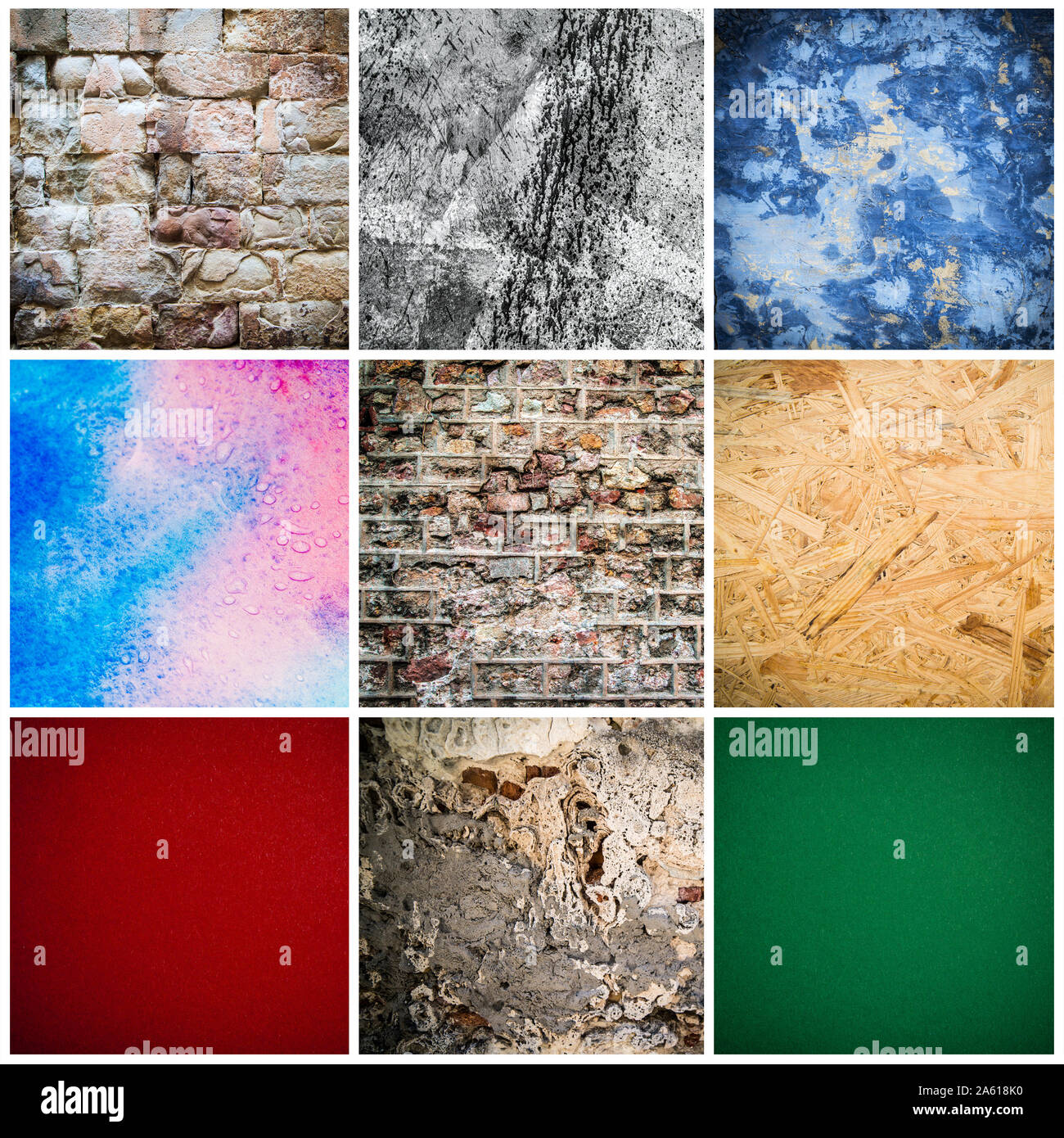 collage of different textural backgrounds Stock Photo - Alamy