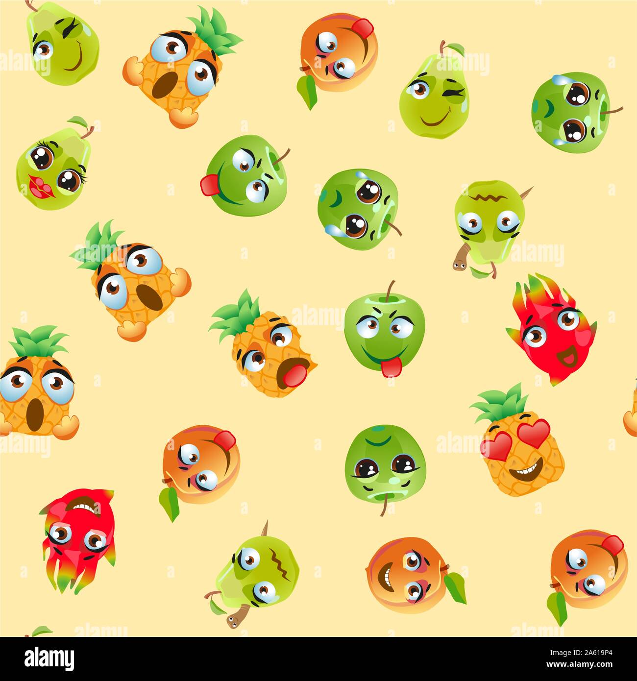 Cartoon Illustration Funny Fruits Comic High Resolution Stock ...