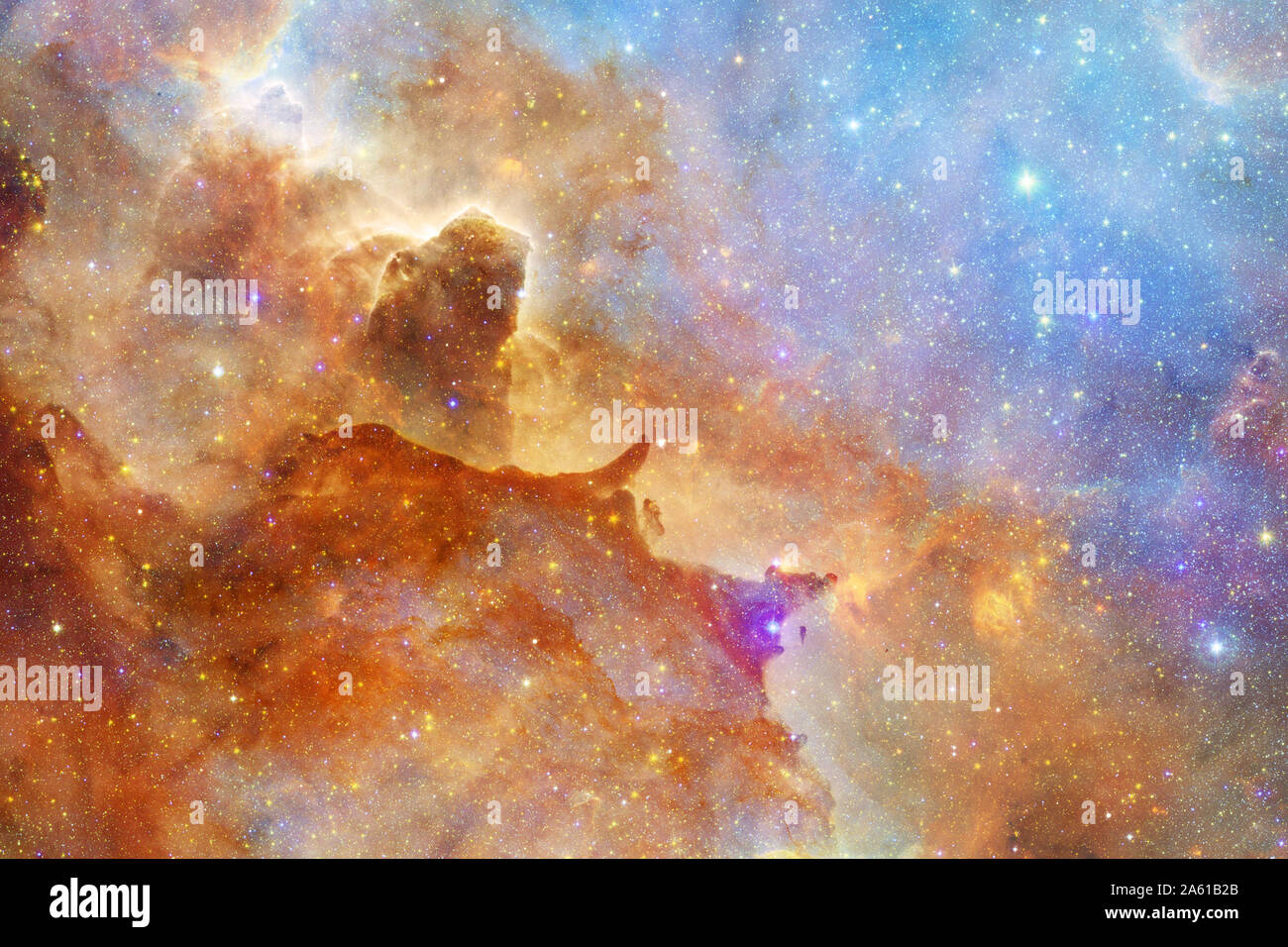 Universe scene with planets, stars and galaxies in outer space ...