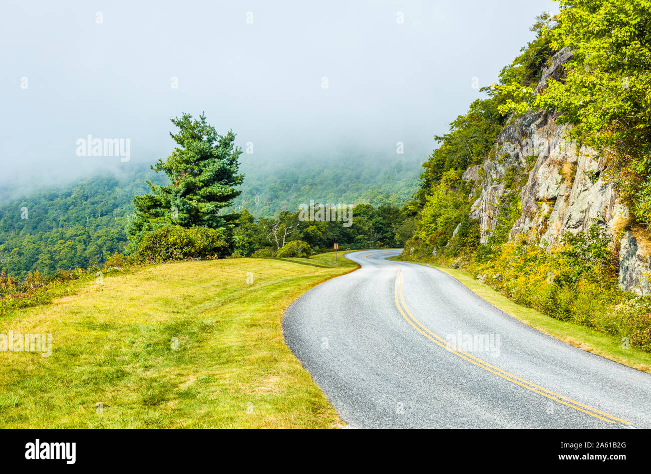 Blue Ridge Parkway in the Smoky Mountains of North Carolina in the ...