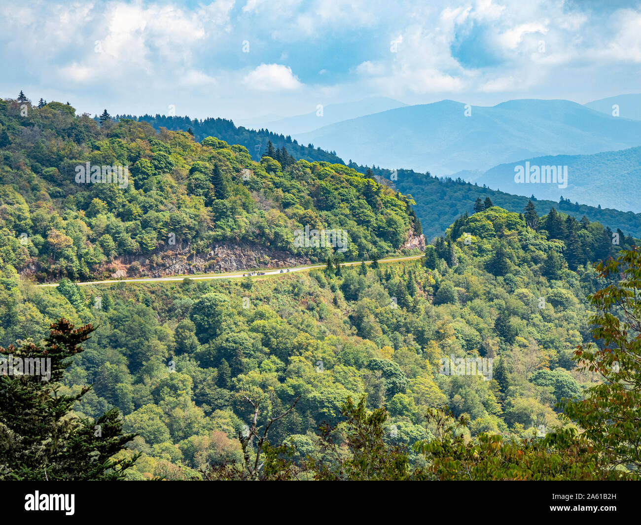 Blue Ridge Parkway in the Smoky Mountains of North Carolina in the ...