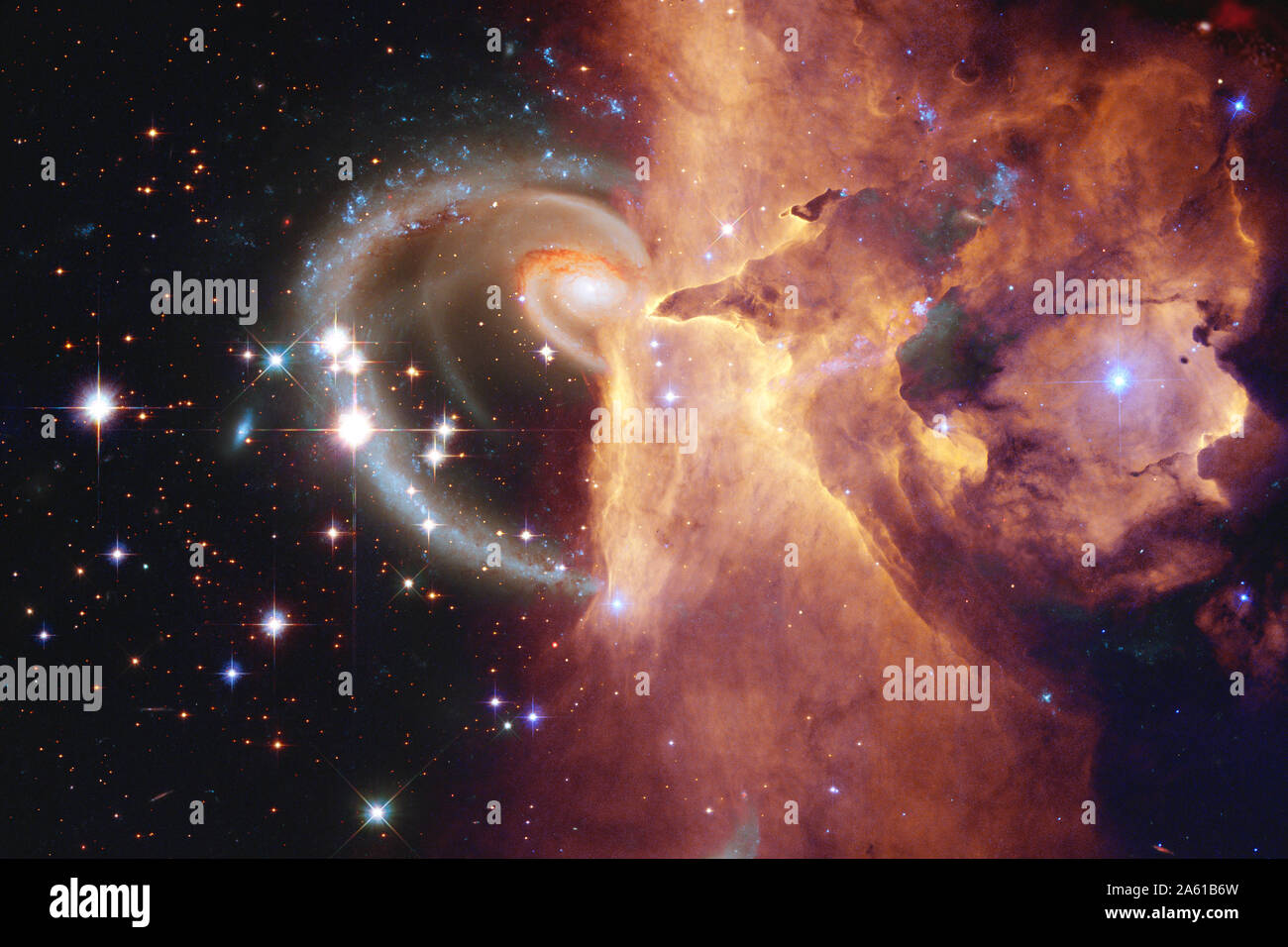 Nebula, starfield, cluster of stars in outer space. Beauty of endless ...