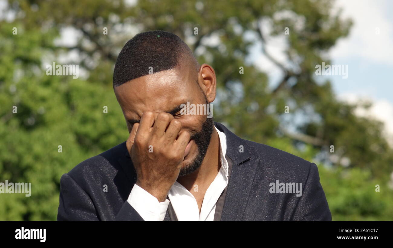 An African Male Crying Stock Photo - Alamy