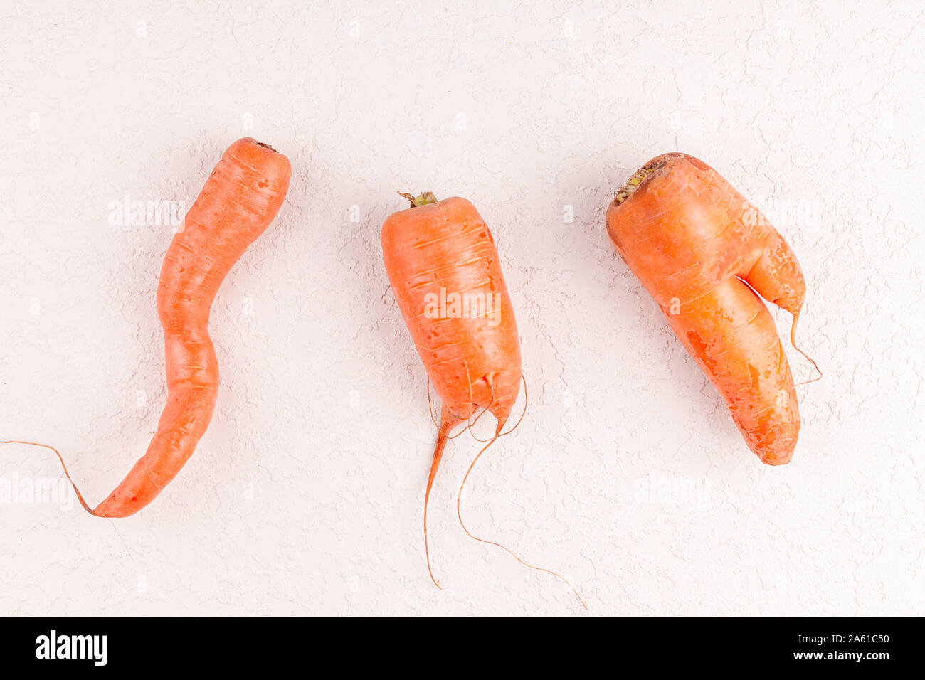 Funny ugly vegetables carrots, concept of zero waste production in food ...