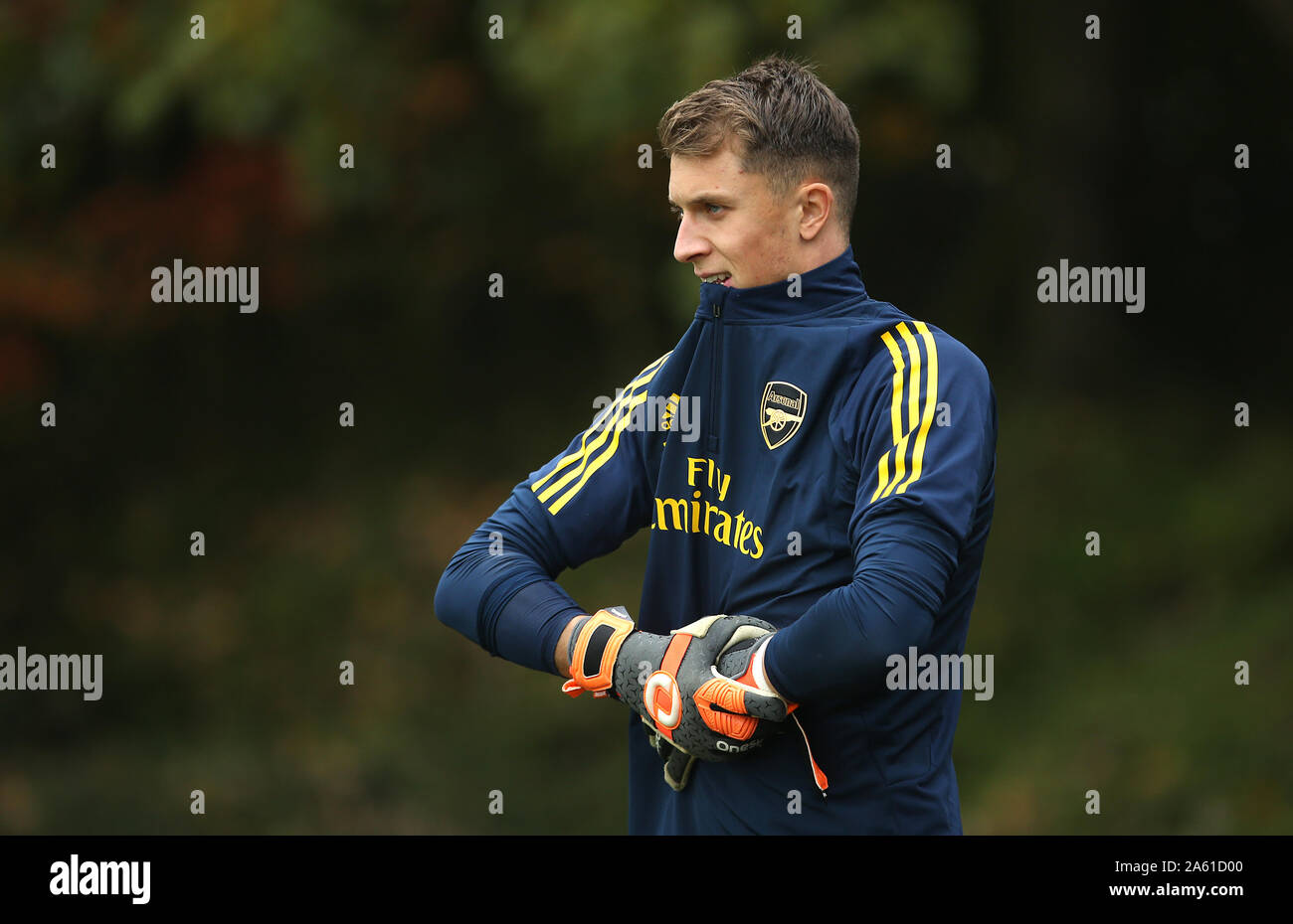 Arsenal goalkeeper Matt Macey during the training session at London ...