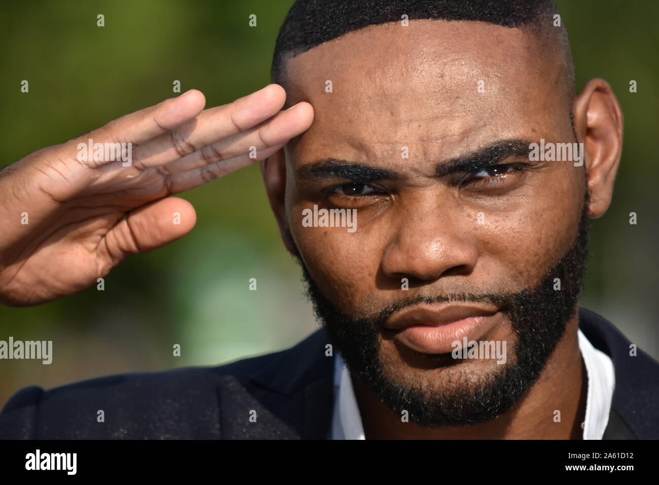 An Adult Male Saluting Stock Photo - Alamy