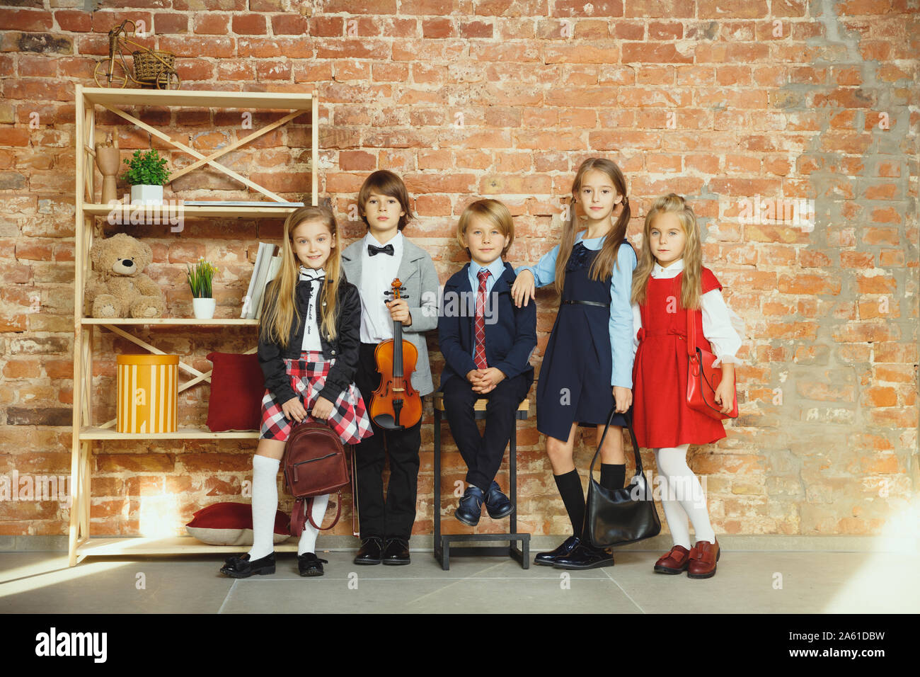 Group of kids spending time after school together. Handsome friends ...