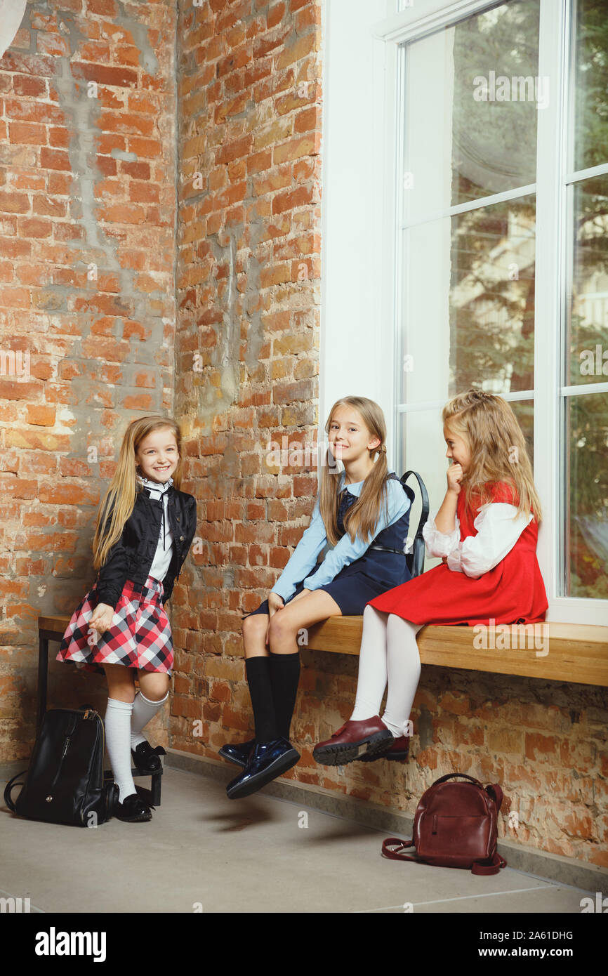 Group of kids spending time after school together. Handsome friends ...