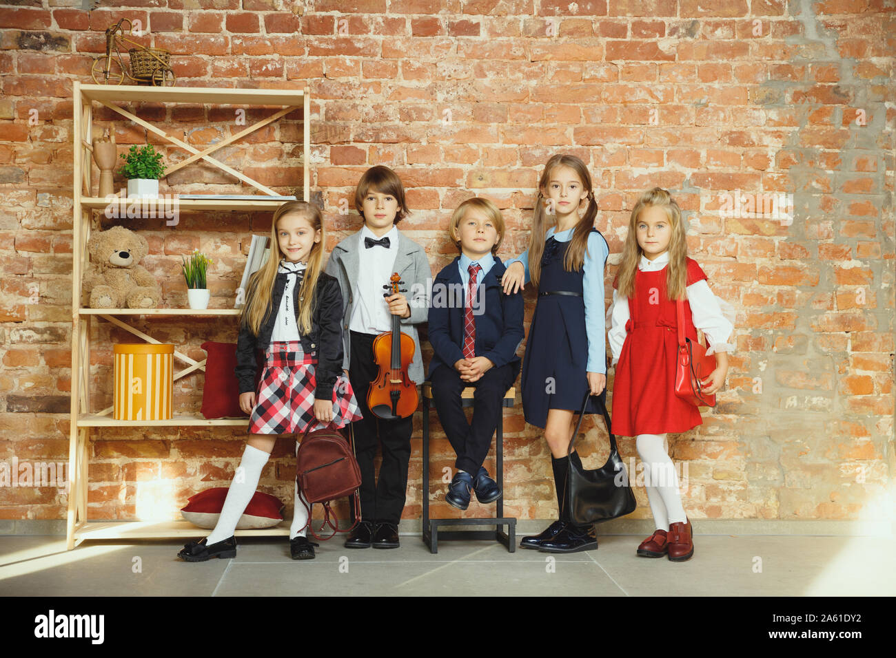 Group of kids spending time after school together. Handsome friends ...