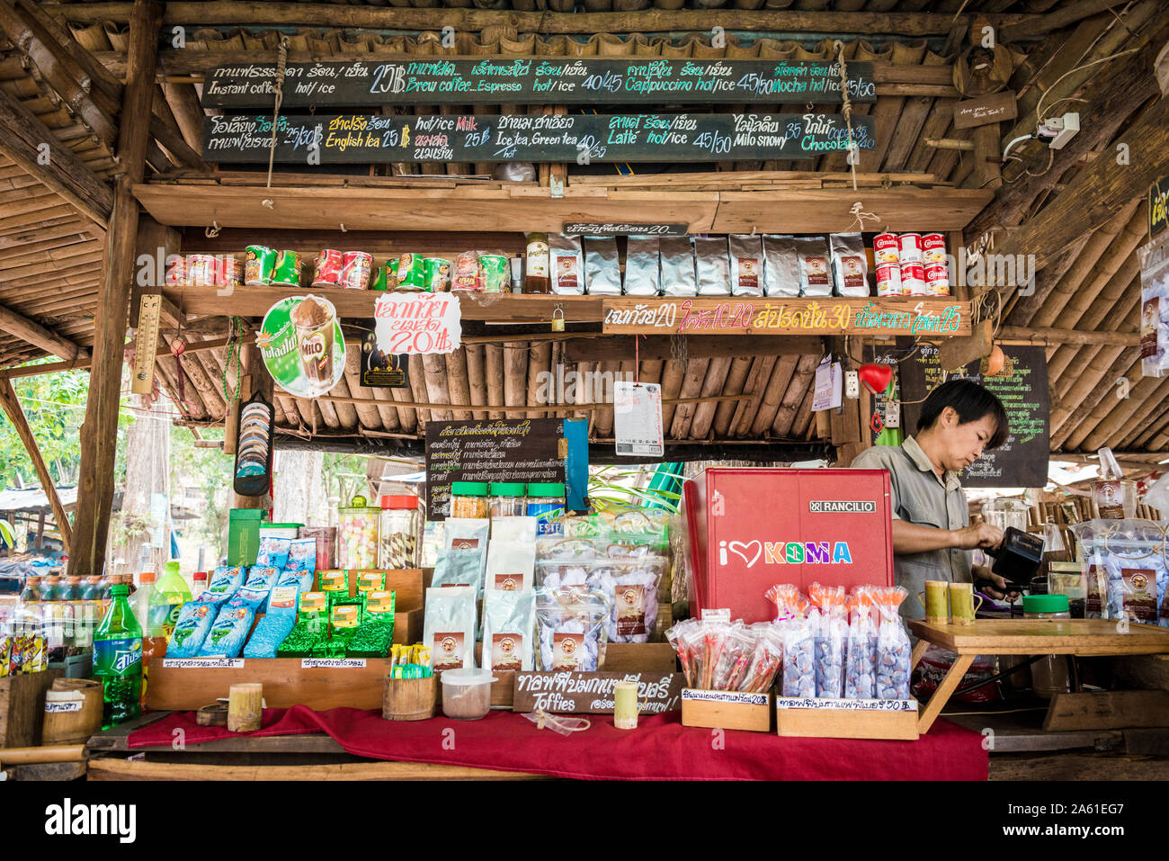 Miniature shrines and spirit houses at Chao Por Pratu Pha Shrine in ...