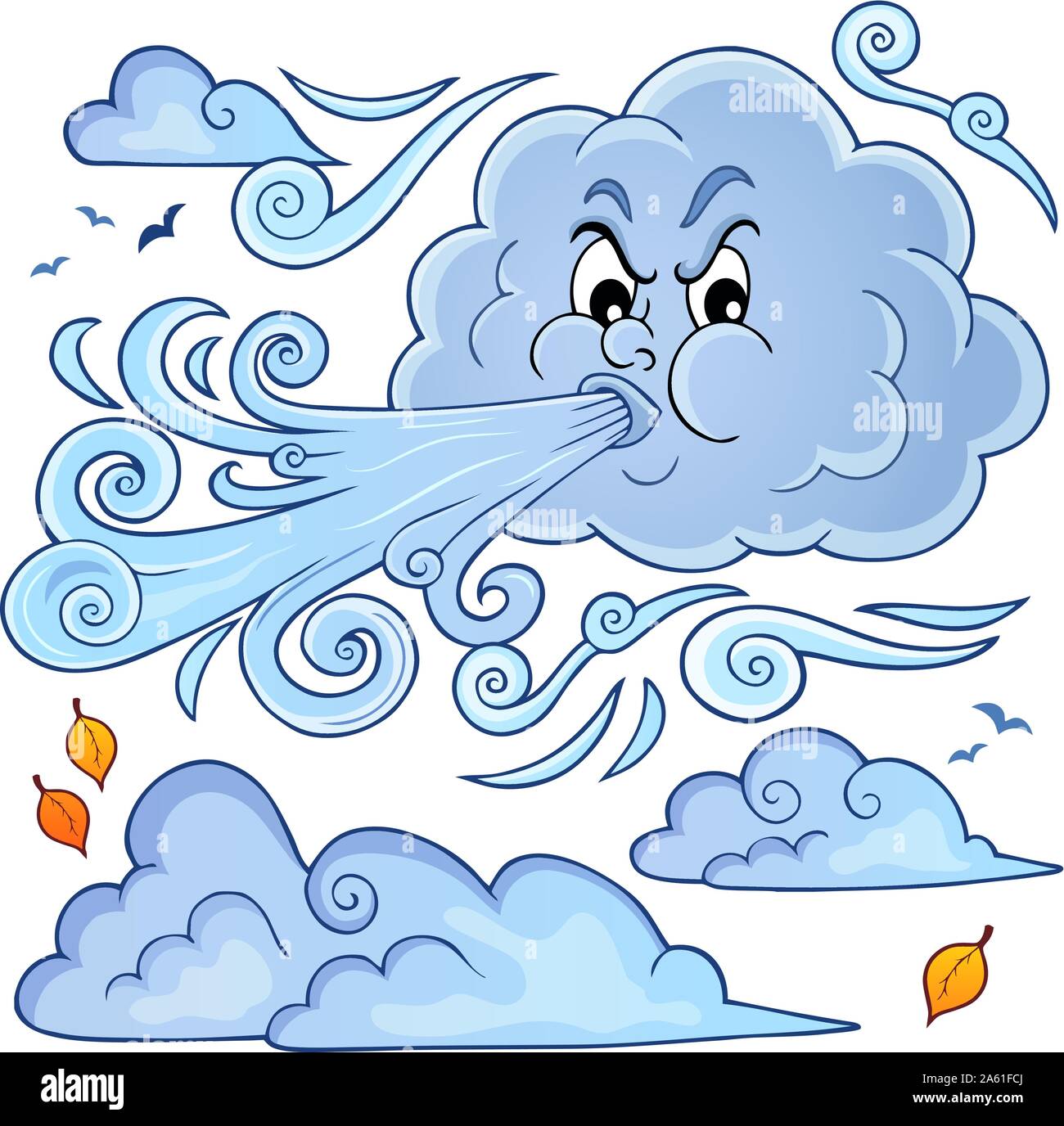 Cloud Face Blowing Wind Drawing