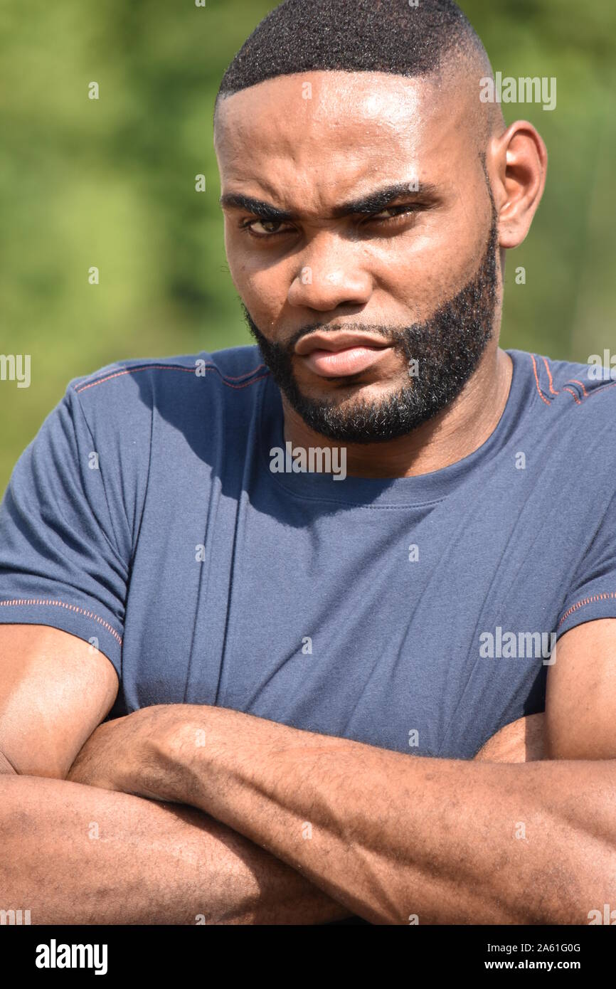 Stubborn Unshaven Man Stock Photo - Alamy