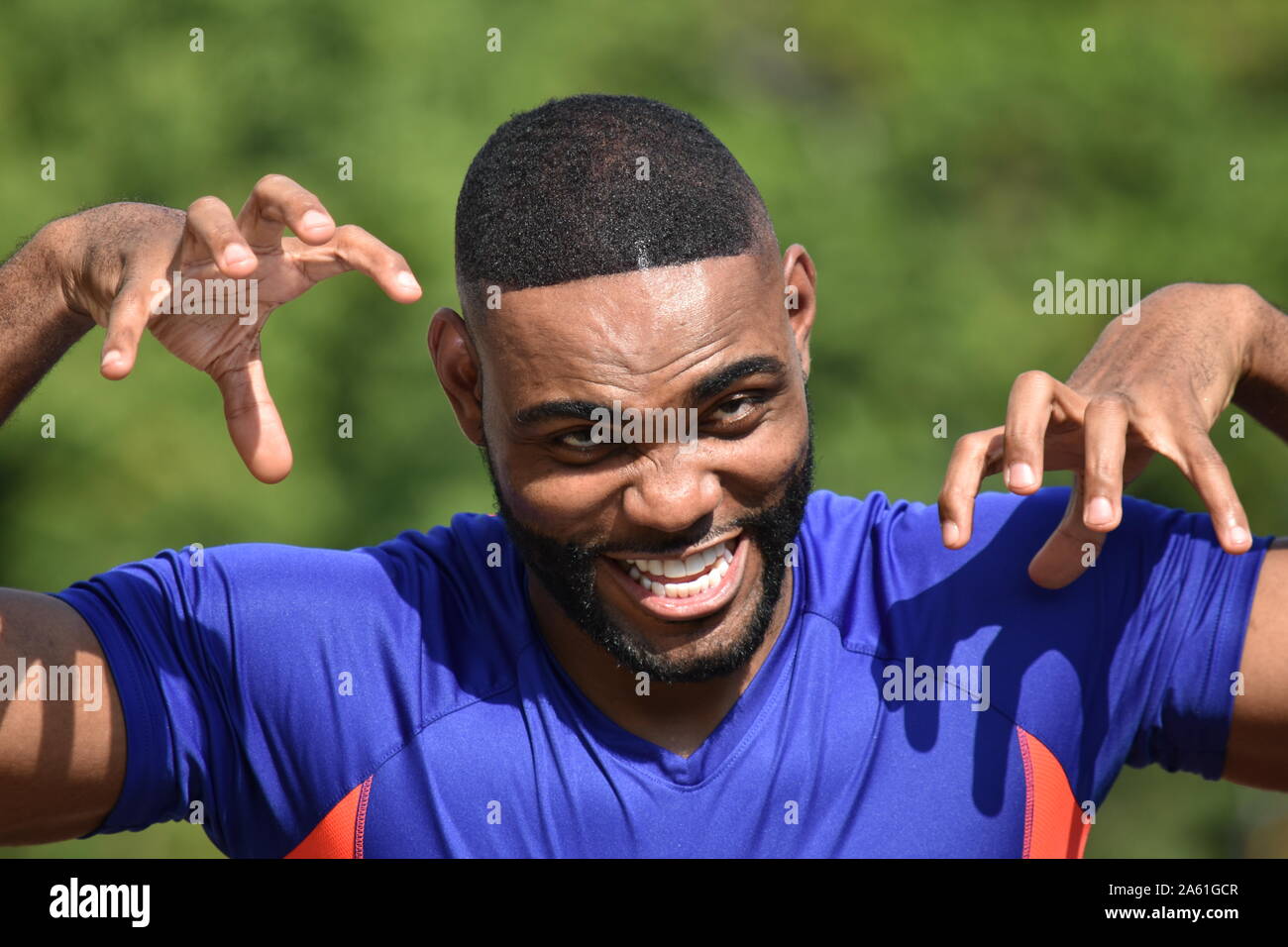An Intimidating African Male Athlete Stock Photo - Alamy