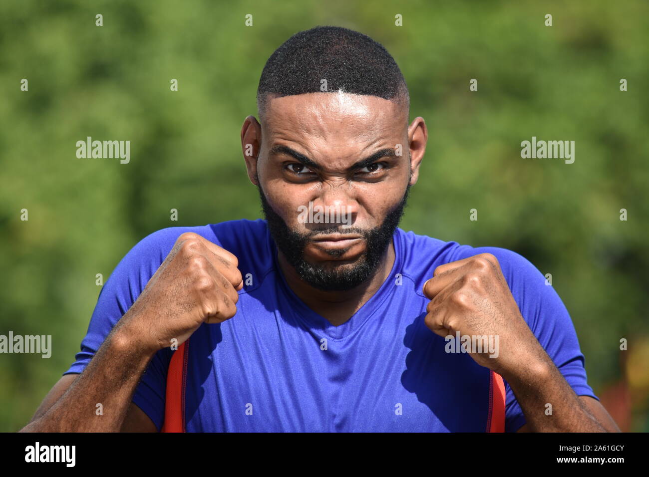 An Angry Male Athlete Stock Photo - Alamy