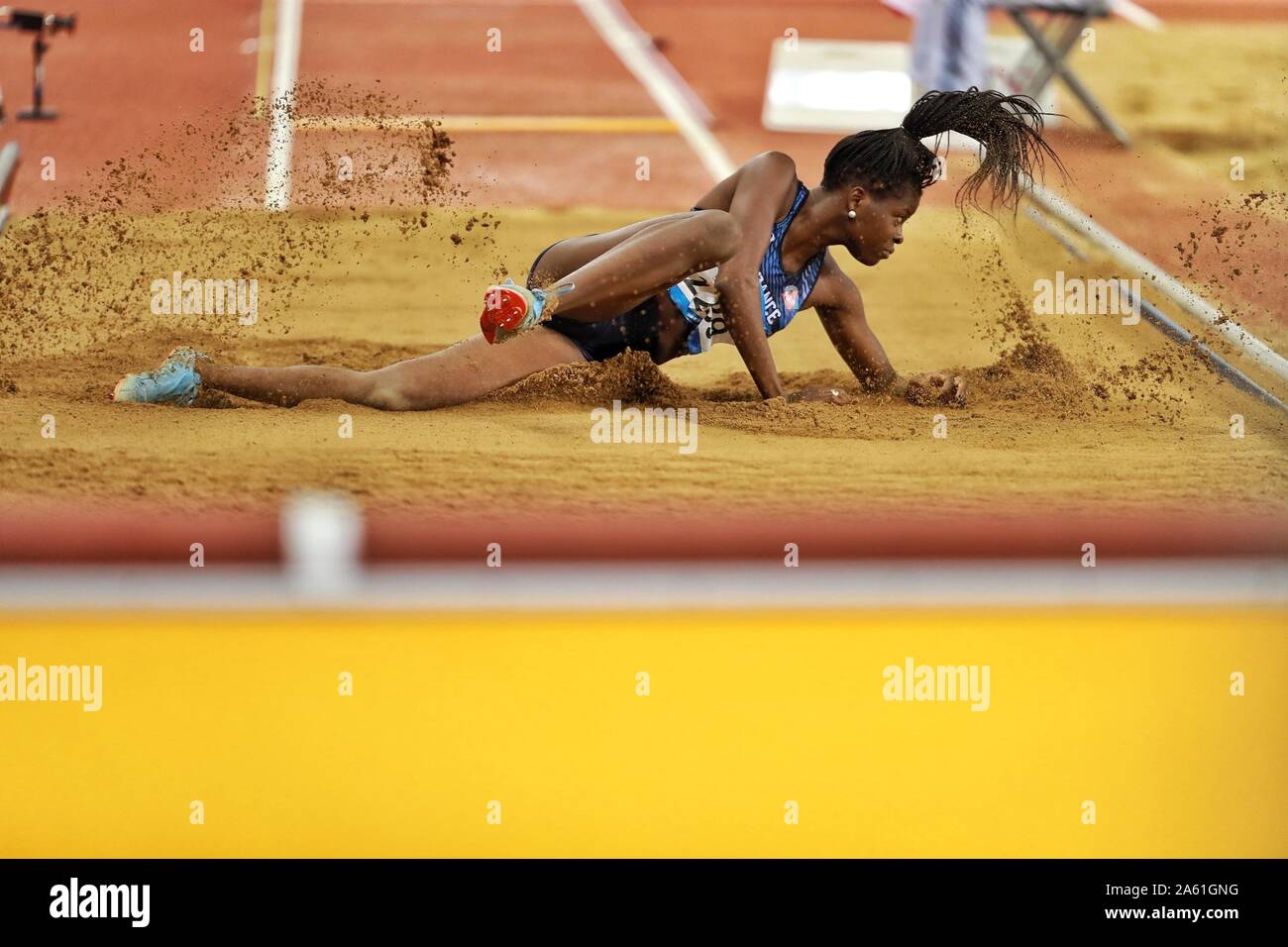 Wuhan, China's Hubei Province. 23rd Oct, 2019. Hilory Kpatcha of France ...