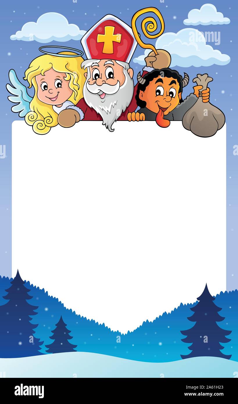 Saint Nicholas Day topic frame 1 - eps10 vector illustration Stock ...