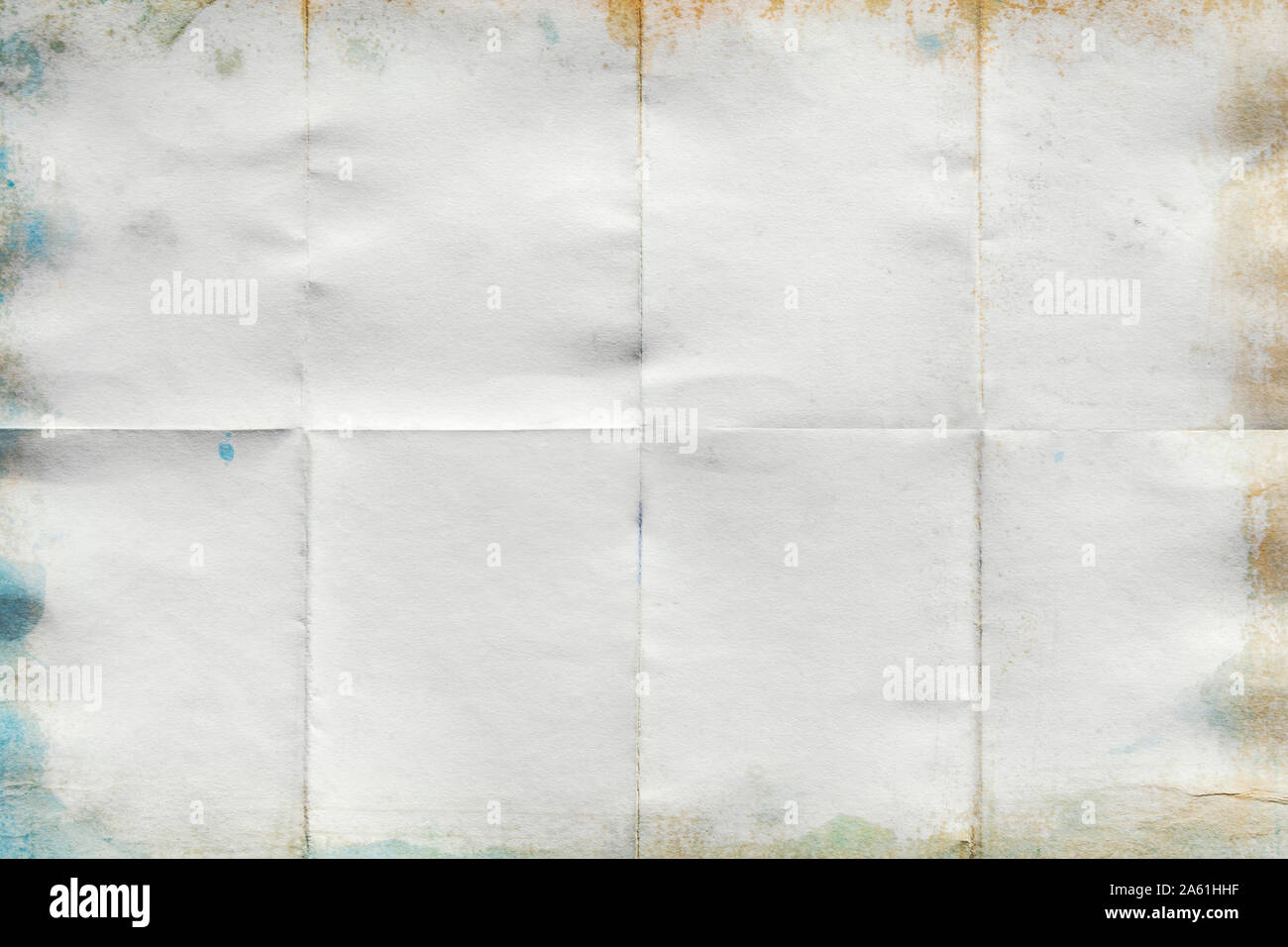 Close-up of old paper folded in eight texture background Stock Photo ...