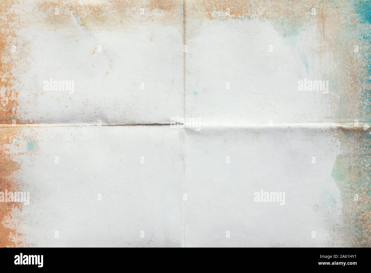 Close-up of old paper folded in four texture background Stock Photo - Alamy