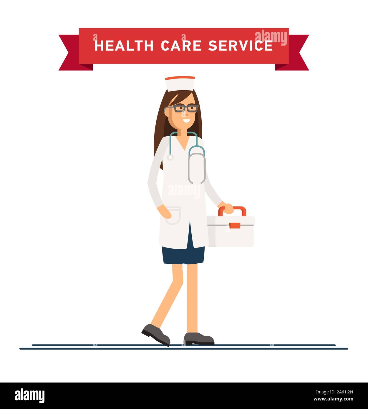 Smiling young nurse in Stock Vector Images - Alamy
