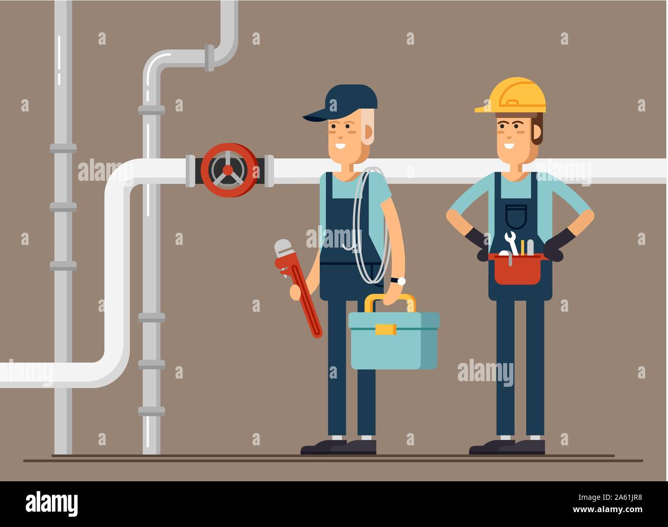 Construction workers ready Stock Vector Images - Alamy