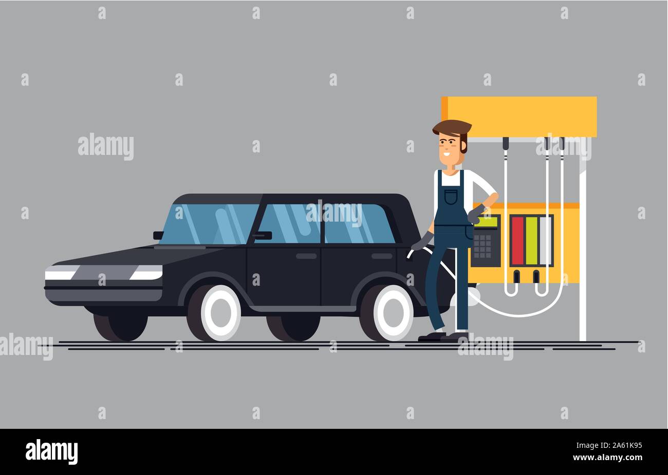 Filling up car with petrol Stock Vector Images - Alamy