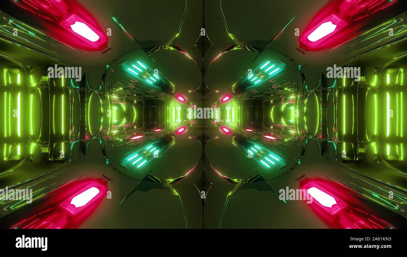 futuristic scifi space alien tunnel corridor with cool science-fiction ...