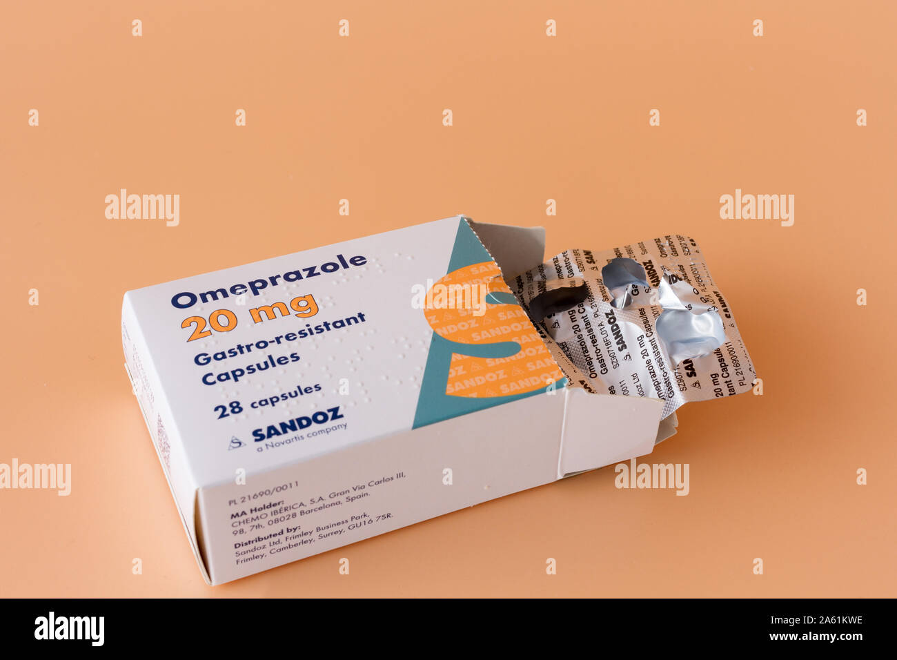 Box of Omeprazole 20mg Gastro-resistant Capsules Stock Photo - Alamy