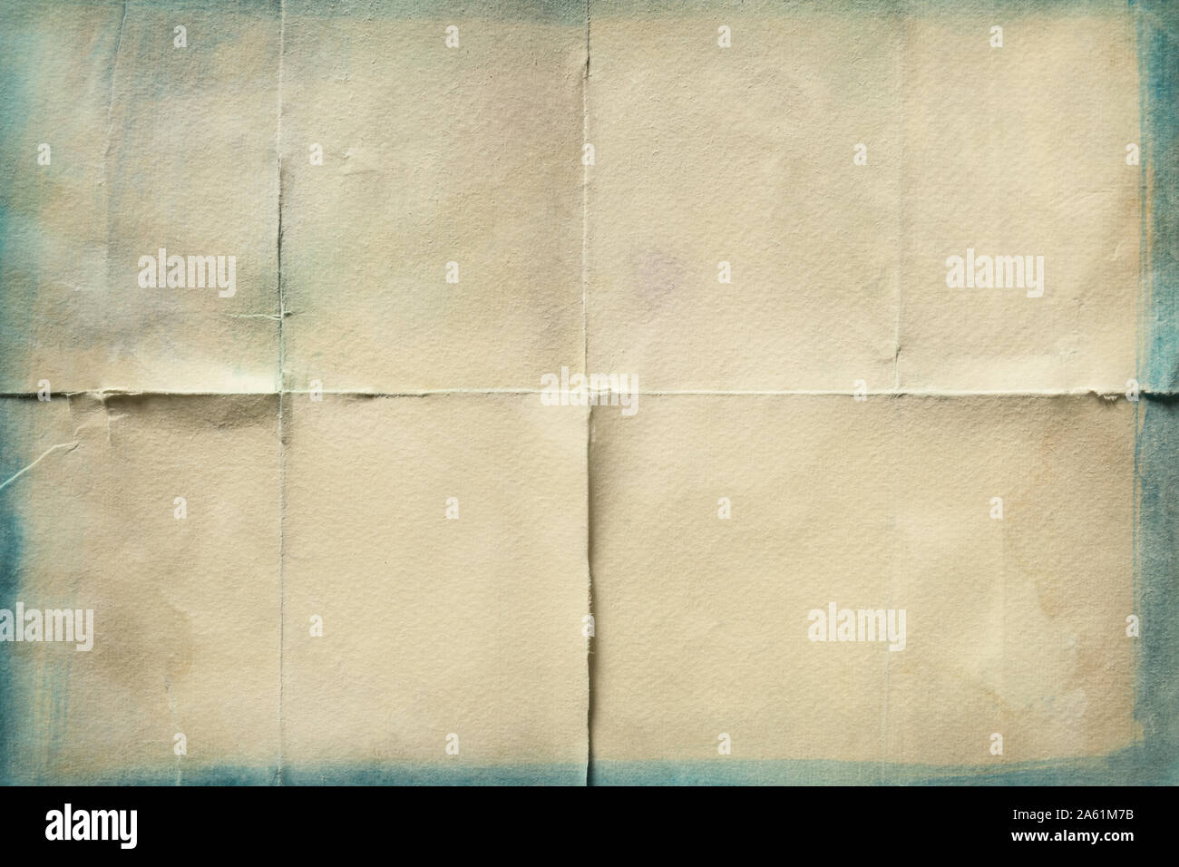 Close-up of old paper folded in eight texture background Stock Photo ...