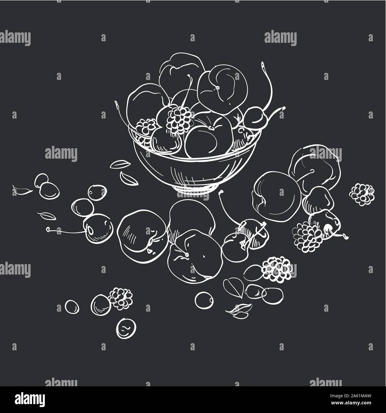 Ripe fresh blackberry fruits Stock Vector Images - Alamy