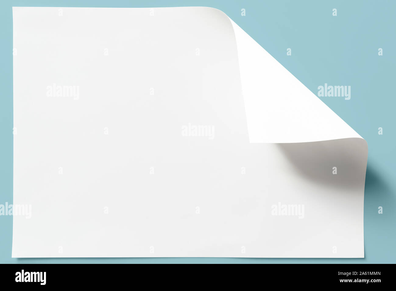 Close-up of white paper with bent corner, texture background Stock ...