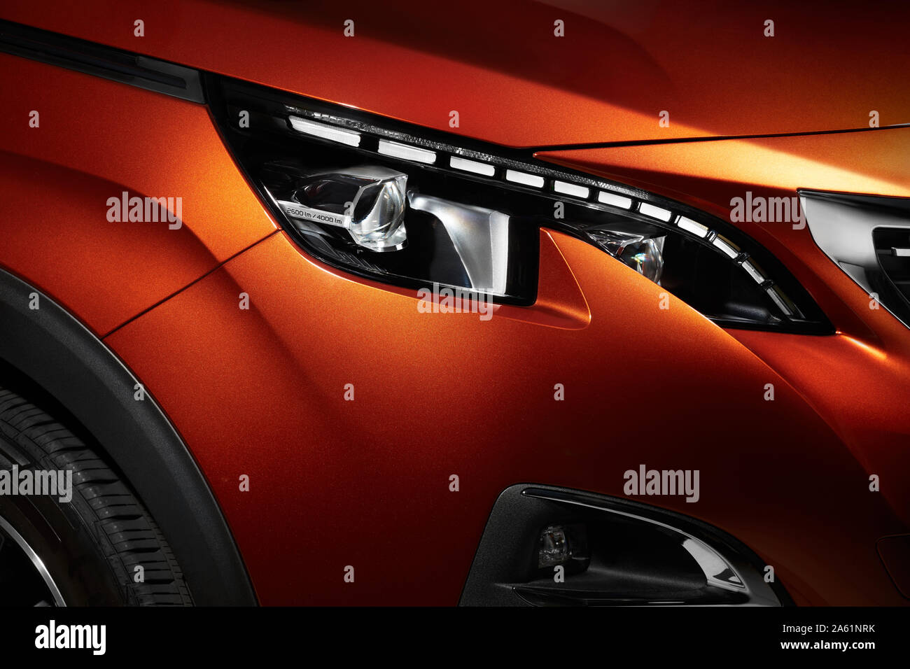 LED headlight in a modern car Stock Photo - Alamy