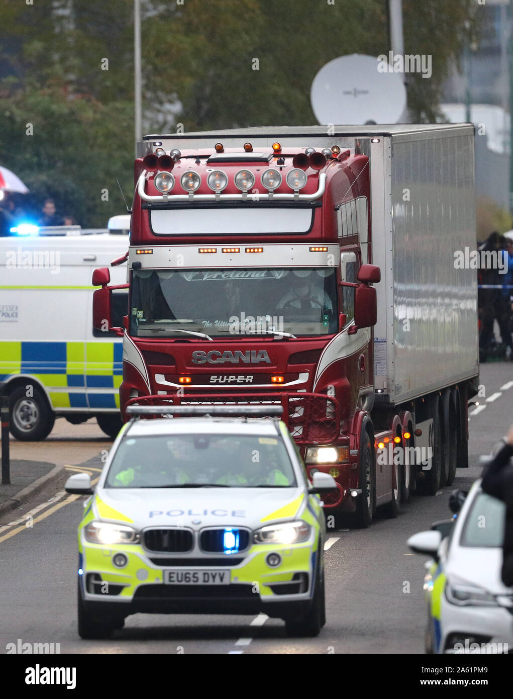 The container lorry where 39 people were found dead inside leaves ...