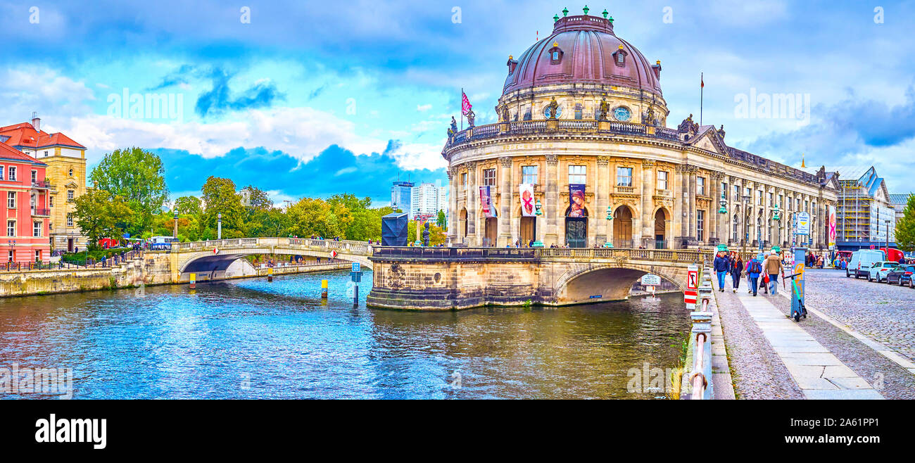 BERLIN, GERMANY - OCTOBER 3, 2019: Panoramic view on the northern end ...
