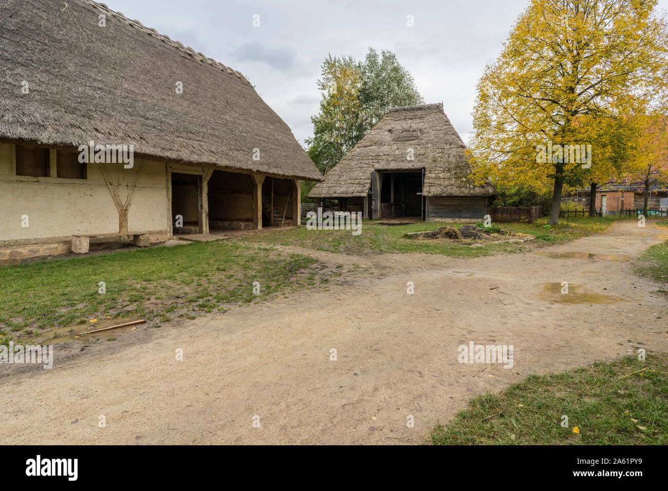 Bad Windsheim, Germany - 16 October 2019: View from a half timbered ...
