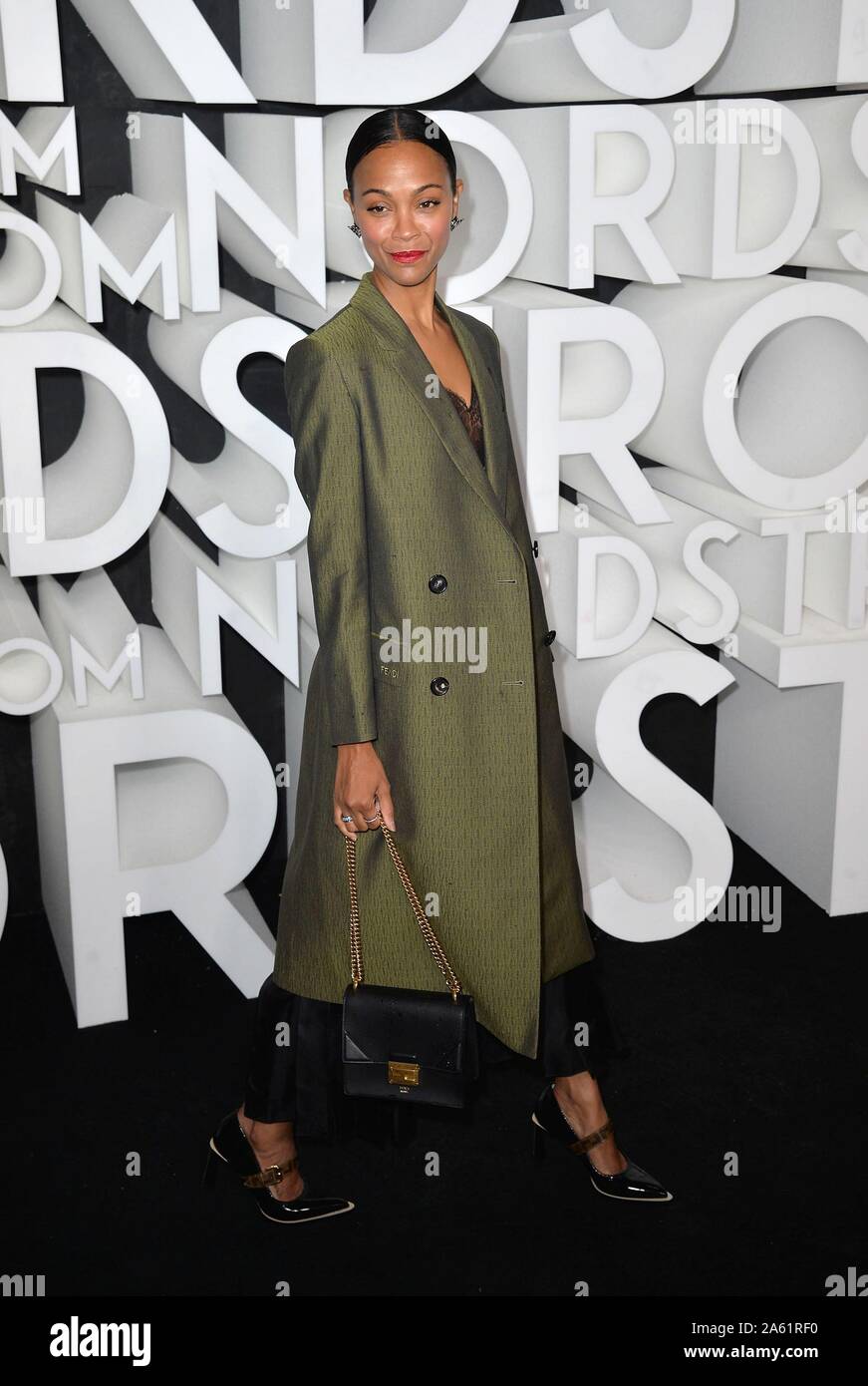 New York, NY, USA. 22nd Oct, 2019. Zoe Saldana at arrivals for ...