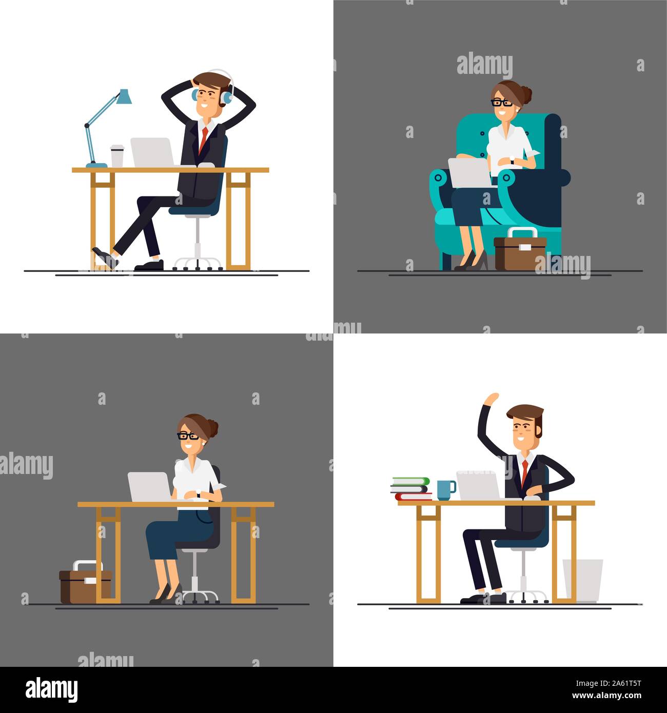 Cool vector set of flat characters design on office businessmans and ...